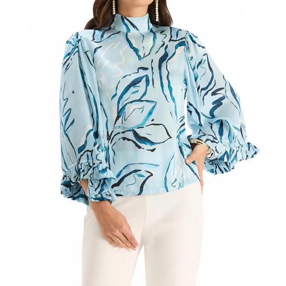 Tyler Boe | Tops | New Tyler Boe Sarah Charmeuse Mock Neck Blouse In ...